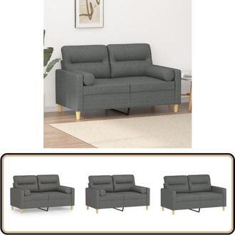 vidaXL Vidaxl - Canapé 2 places avec oreillers gris foncé 120 cm tissu - Canapé Deux Places - Canapé Moderne - Canapé Gris - Meubles Salon - Meubles