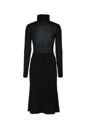 Elisabetta Franchi Womens Midi Dress Black Knit