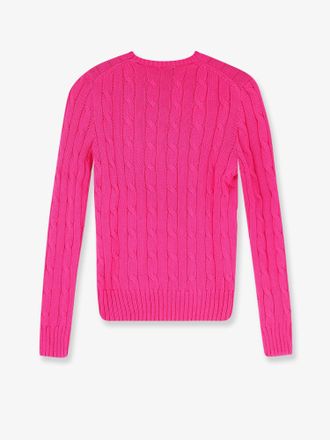 Polo Ralph Lauren Womens Cotton Sweater With Embroidered Logo Pink