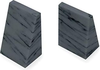 Fox Run Buchstützen aus grauem Marmor, 2 Stück