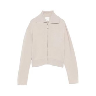 Allude Rei&szlig;verschluss-Strickjacke - - Knitwear - Damen - Beige - S
