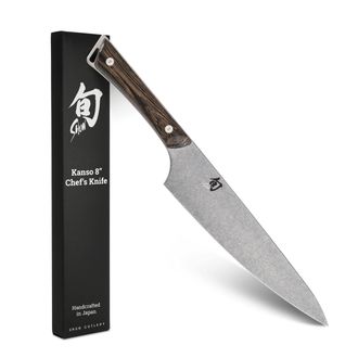 Shun Chef Knife Kanso Series 8 Inch Stainless-Steel Blade, Professional Quality - Wood/Stainless Steel