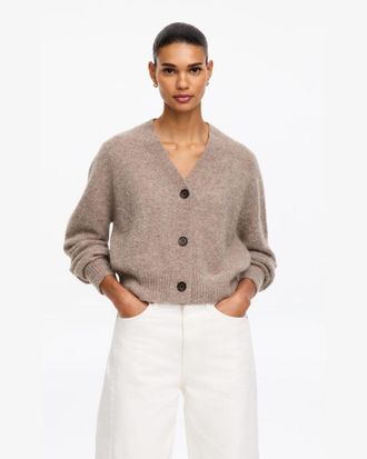 Arket Strickjacke Aus Einer Alpaka-Wollmischung -Beige