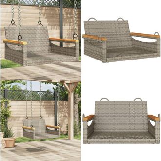 vidaXL H&auml;ngesessel Grau 63x62x40 cm Poly Rattan - Gartensessel - Hangestuhl - Schaukelbank - Gartenm&ouml;bel - Rattan M&ouml;bel - Home & Living