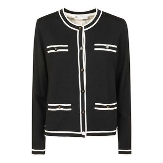 Tory Burch Cream Lana Cardigan - - Knitwear - Damen - Schwarzk - S