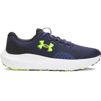 Under Armour Charged Surge 4 Herren-Sneaker, 404, gewaschenes Marineblau/Schwarz/Warnschutzgelb (Washed Navy/Black/High Vis Yellow), Gr&ouml;&szlig;e 49,5