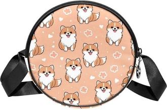 Generic Petit sac &agrave; bandouli&egrave;re circulaire pour femme, petit sac &agrave; bandouli&egrave;re avec fermeture &eacute;clair et bretelles r&eacute;glables style d&eacute;contract&eacute; pour femmes et f