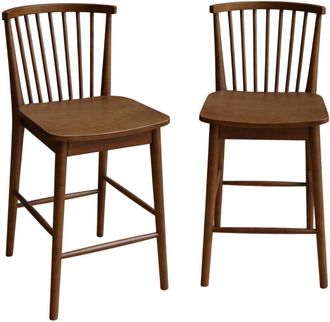 Sweeek 2er-Set Barhocker aus Heveaholz