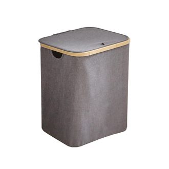 SVITA SADE W&auml;schekorb W&auml;schetruhe W&auml;schebox W&auml;schesammler faltbar mit Deckel modern Holz Bambus Badezimmer Schlafzimmer Kinderzimmer Waschk&uuml;che