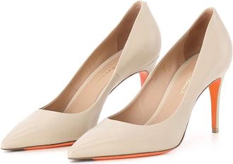 Santoni Low-Top Sneaker - Pumps aus Glattleder - Gr. 36,5 (EU) - in Beige - f&uuml;r Damen
