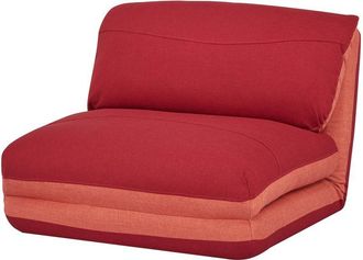 Hhg Schlafsessel HHG 515, Schlafsofa Funktionssessel Klappsessel Relaxsessel, Stoff/Textil orange/dunkelrot