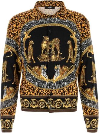Versace Homme, Chemises, Multicolore, Taille: M Knit Sweater Wild Cats