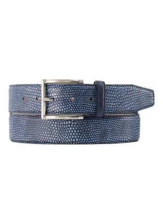 Lindenmann Herren G&uuml;rtel blau Leder