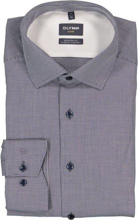 Olymp Herren Hemd blau meliert