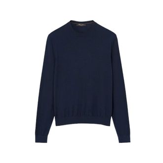 Loro Piana Homme, Pulls, Bleu, Taille: XL SweaT-shirt Bleu Col Rond Silhouette Classique