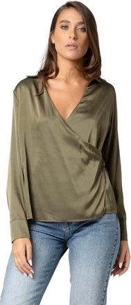 Kocca Femme, Blouses et Chemises, Vert, Taille: 44 FR Chemisier cache-coeur souple