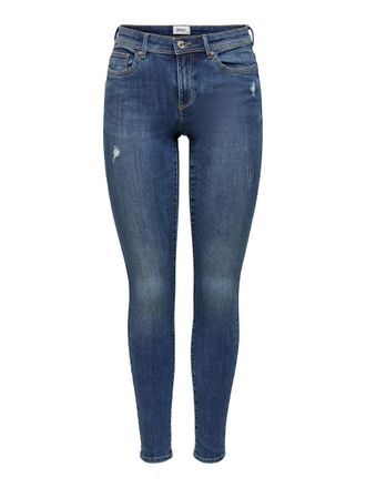 Only Female Skinny Fit Jeans ONLWauw Life Mid, Medium Blue Denim, M/32