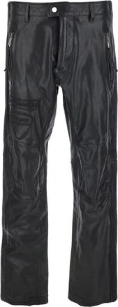 Dsquared2 Homme, Pantalons, Noir, Taille: XL Pantalon en Cuir Noir avec Fermeture Éclair Avant