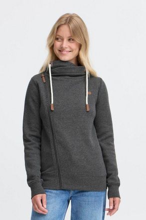Oxmo Sweatjacke OXMILLE TUBEZIP Modische Sweatjacke mit Tube-Kragen und seitlichem Reißverschluss