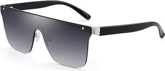 Generic Lunettes de soleil surdimensionnées pour femmes et hommes UV400, C1 Gris dégradé, Taille unique