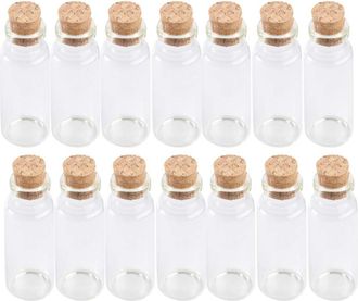 Hemoton 20 St&uuml;ck Glasflaschen Gl&auml;ser Gew&uuml;rzgl&auml;ser-Set mit Korken Mini Glasfl&auml;schchen Bonbon Gl&auml;ser Set, Aufbewahrung von &Ouml;len, Reagenzglas 50ml