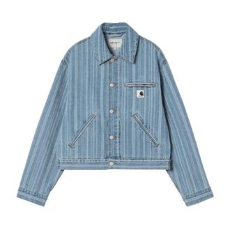 Carhartt Work in Progress Gestreifte Jeansjacke in Hellblau - - Jackets - Damen - Blau - L