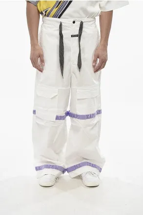 KAPITAL Wide-Leg Cotton-Blend Trousers size L