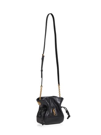 Saint Laurent Womens Mini Shoulder Pouch Jamie Black Lambskin