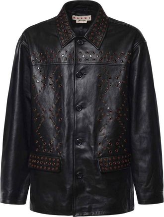 Marni Lederjacke - Schwarz