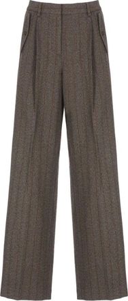 Golden Goose Femme, Pantalons, Brun, Taille: 38 FR Pantalon large en laine vierge