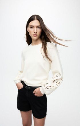Vila Sweatshirt VISANDY L/S DETAIL SWEAT TOP - NOOS Viskosemischung, regular fit