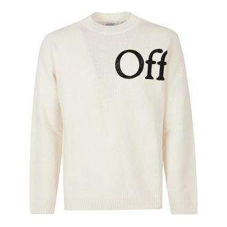 Off-white Bookish Shared Knit Crewneck - - Knitwear - Herren - Beige - S