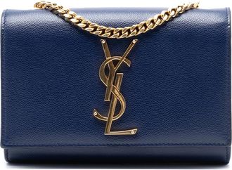 Saint Laurent Hobo Bags - Small Grain de Poudre Monogram Kate Crossbody - Gr. unisize - in Blau - f&uuml;r Damen