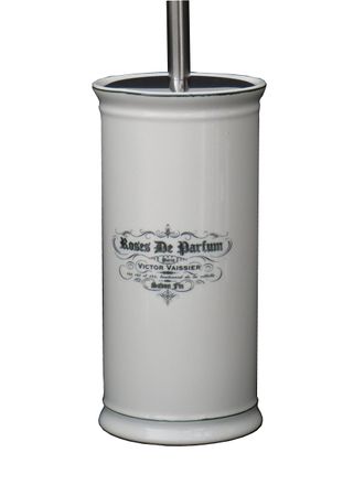 Designo Design Roses de Parfum WC-Bürstenhalter mit Bürste, aus Keramik, Vintagestil, Badezimmer-Zubehör, Geschenkidee