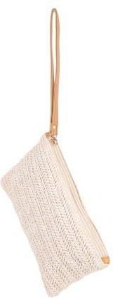 Valiclud Porte-monnaie Tissé Main Paille avec Fermeture Éclair Sac à Main Portable Chic Style Bohème pour Femme Grand Compartiment pour Cartes et Élégant