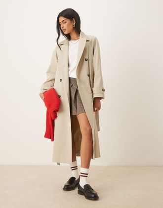 Mango Trench-coat en coton mélangé - Beige-Neutre