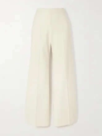 Nina Ricci Pantalon Évasé En Gabardine De Laine - Crème