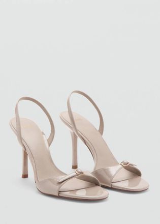 Mango Sandales talon &agrave; brides boucle nude - Femme - 35 - MANGO