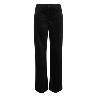 7 For All Mankind Pantalon large en velours Lotta - Femme - Pantalons - Noir - Taille: W27