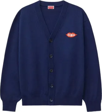 Kenzo Homme, Pulls, Bleu, Taille: L Cardigan Loves Brod&eacute;