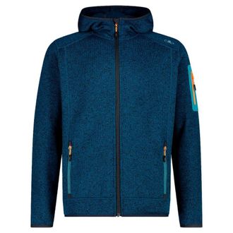 F.lli Campagnolo Herren Giacca In Da Uomo Con Cappuccio Fisso Knit-Tech Jacke Mit Fester Kapuze, Bluesteel-anthrazit, 56 EU