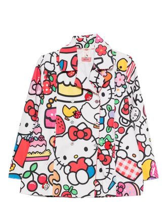 P&eacute;ro veste &agrave; imprim&eacute; graphique - Blanc