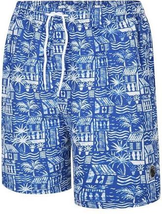 Espionage Short deau imprimé hawaïen pour homme (SW097) Bleu roi/blanc, 2XL à 8XL, bleu roi/blanc, 5X-Large