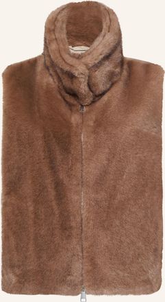 White Label Kunstfell-Weste Im Materialmix beige