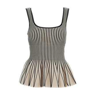 Elisabetta Franchi Femme, Tops, Multicolore, Taille: 36 FR Top Bicolore en Maille