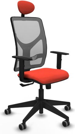 Piqueras y Crespo Schreibtischstuhl mit Rollen aus Gummi, mit 1D-Armen, h&ouml;henverstellbare Lendenwirbelst&uuml;tze und festes Kopfteil, ausgestattet mit 3 Positionen und Schn