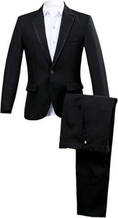 Generic Costume 2 pièces pour homme avec un bouton, coupe ajustée, smoking, dîner, retour à la maison, mariage, bal de fin dannée, ensemble blazer et pantalon