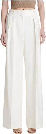 Simona Corsellini Femme, Pantalons, Blanc, Taille: 36 FR Pantalons &agrave; jambes larges et double pince