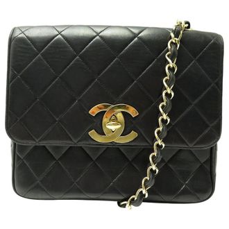 Chanel Crossbody Bags - VINTAGE CHANEL SQUARE TIMELESS LEDER QUILTED EINFA - Gr. unisize - in Schwarz - f&uuml;r Damen