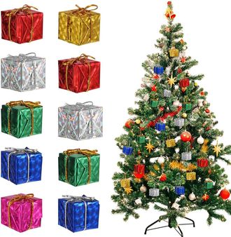 BESPORTBLE Mini Kugeln Weihnachten Weihnachtskugeln Kunststoff: Box-Ornamente F&uuml;r Weihnachtsbaumschmuck H&auml;ngende Mini-Weihnachtsornamente Partydekorationen